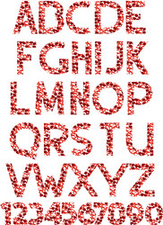 Number nine 9 made from red hearts love alphabet Vector Image