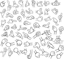Sign language a to z numbers hands pack lineart Vector Image