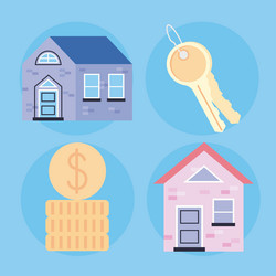 Fifteen rent house items Royalty Free Vector Image