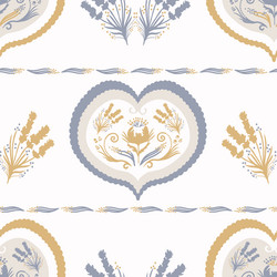 French blue floral linen seamless pattern with 2 Vector Image