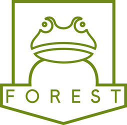 Line art crest with simple tree Royalty Free Vector Image