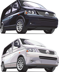 European modern minivan Royalty Free Vector Image