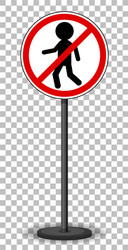 Red traffic sign on transparent background Vector Image