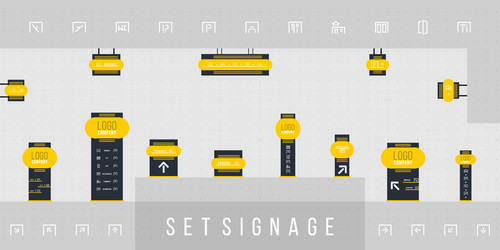 Signage System Collection Royalty Free Vector Image