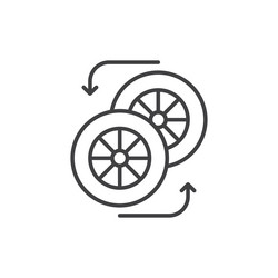 Car wheel changing icon glyph sign for mobile Vector Image