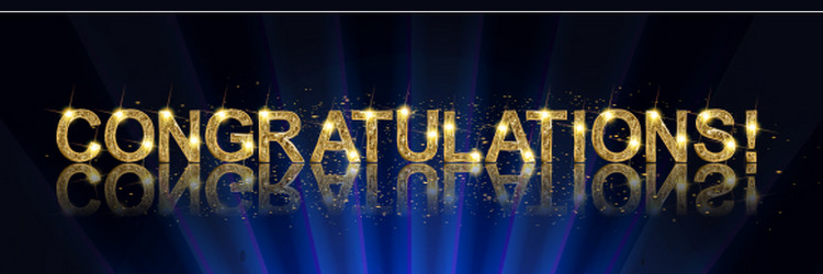 Congrats congratulations gold banner Royalty Free Vector