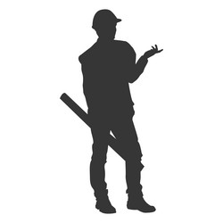 Construction worker holding map Royalty Free Vector Image