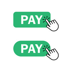 Green pay now button isolated on white Royalty Free Vector