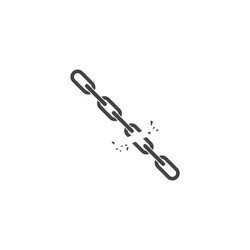 Icon broken chain on cartoon style on white Vector Image