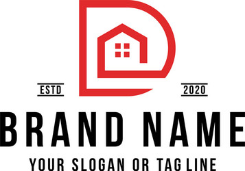 Alphabet letter icon logo d with a house or home Vector Image