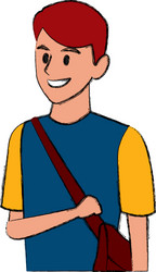 Young man student cartoon Royalty Free Vector Image