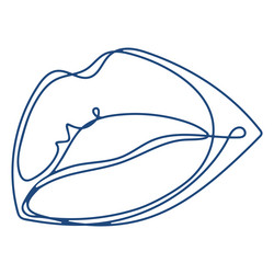 Smiling mouth continuous line Royalty Free Vector Image