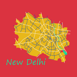 New delhi map sticker style design Royalty Free Vector Image