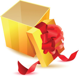 Red gift box with open lid Royalty Free Vector Image