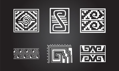 Mexico aztec maya lines design elements Royalty Free Vector