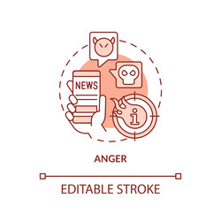 Anger red gradient concept icon Royalty Free Vector Image
