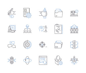 Business school outline icons collection Vector Image
