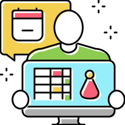 Event planner app icon flat Royalty Free Vector Image