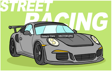 Blue street racing car Royalty Free Vector Image