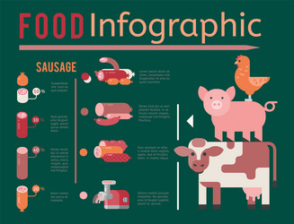 Meat production infographic Royalty Free Vector Image
