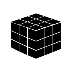 Rubiks cube puzzle icon Royalty Free Vector Image