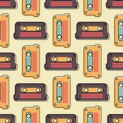 Cassette colour seamless pattern Royalty Free Vector Image