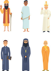 Cartoon priest at pulpit Royalty Free Vector Image