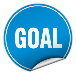 Goals round orange sticker isolated on white Vector Image