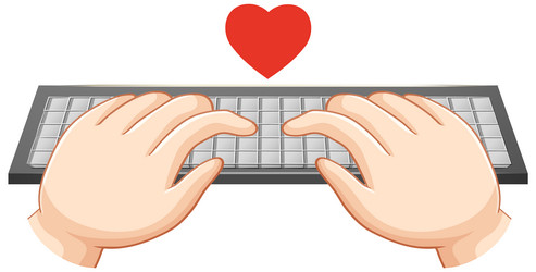 Hands typing on computer keyboard Royalty Free Vector Image