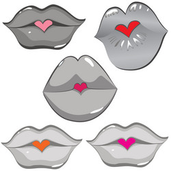 Lip print heart Royalty Free Vector Image - VectorStock