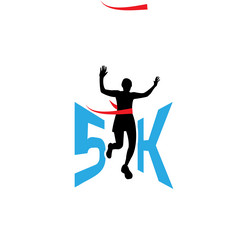 Logo design for 5k fun run event Royalty Free Vector Image