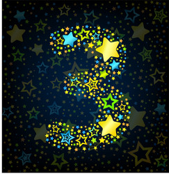 Number 0 cartoon star colored Royalty Free Vector Image