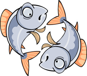 Two funny fish isolated on white background Vector Image