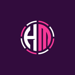 Hm initial letter logo design modern template Vector Image