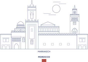 Single continuous line drawing marrakech city Vector Image