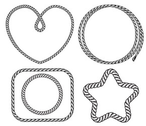 Rope knot frame black and white isolated Vector Image