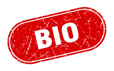 Bio round red grunge stamp Royalty Free Vector Image