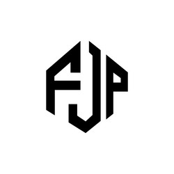 Fjp letter logo design in six style polygon Vector Image