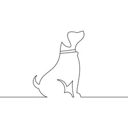 Linear dog silhouette logo icon templa Royalty Free Vector