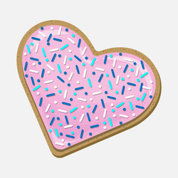 Pink heart shaped cookie Royalty Free Vector Image