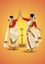 Maharashtrian woman doing lavani dancing from Vector Image
