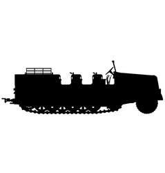 Armoured halftrack silhouette Royalty Free Vector Image