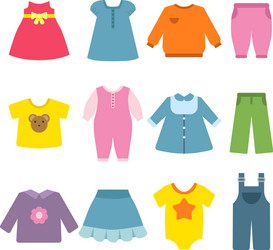 Baby cloth icons set Royalty Free Vector Image