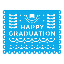 Graduation cap papercut garland Royalty Free Vector Image