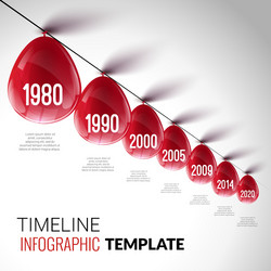 Infographic timeline realistic template with red Vector Image
