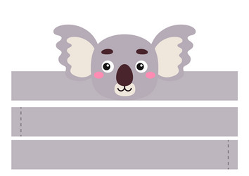 Printable elephant paper crown party headband die Vector Image