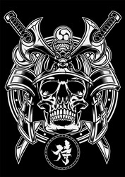 Samurai warrior mask with mustache Royalty Free Vector Image