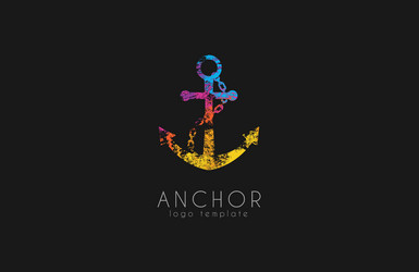 Anchor logo rainbow company colorful Royalty Free Vector