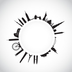 Black round cityscape Royalty Free Vector Image