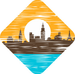 Urban cityscape view sign symbol Royalty Free Vector Image